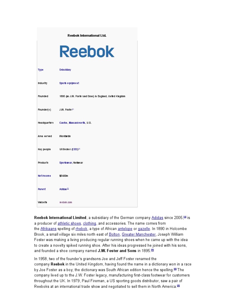 Reebok International LTD | Download Free PDF | Sports | Basketball