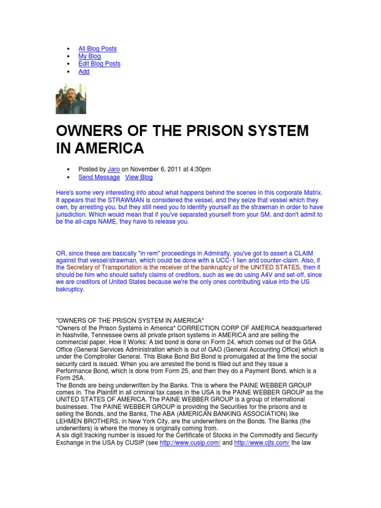 Prison Bonds All Blog Post | PDF | Admiralty Law | Securities (Finance)