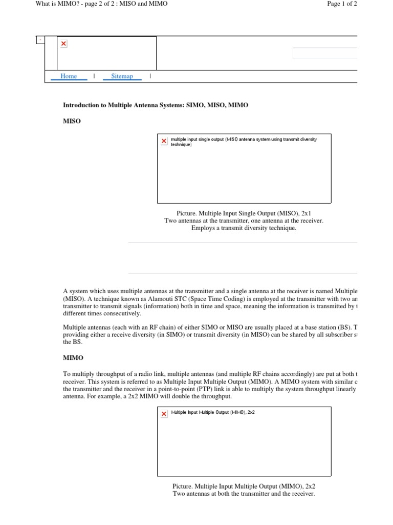 Home Sitemap: Introduction To Multiple Antenna Systems: SIMO, MISO ...