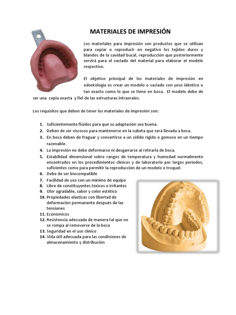 Materiales de Impresion | PDF | Silicona | Elastómero