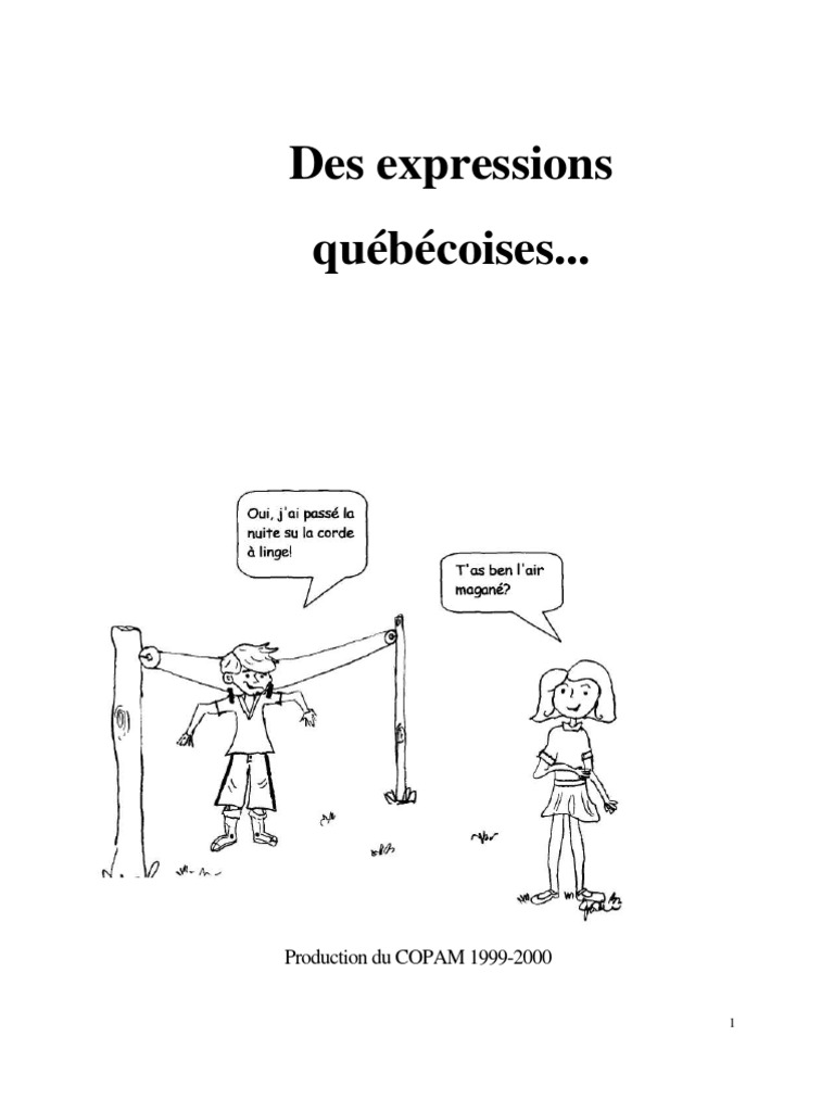 Expressions québécoises et leur signification | PDF | Langue française ...