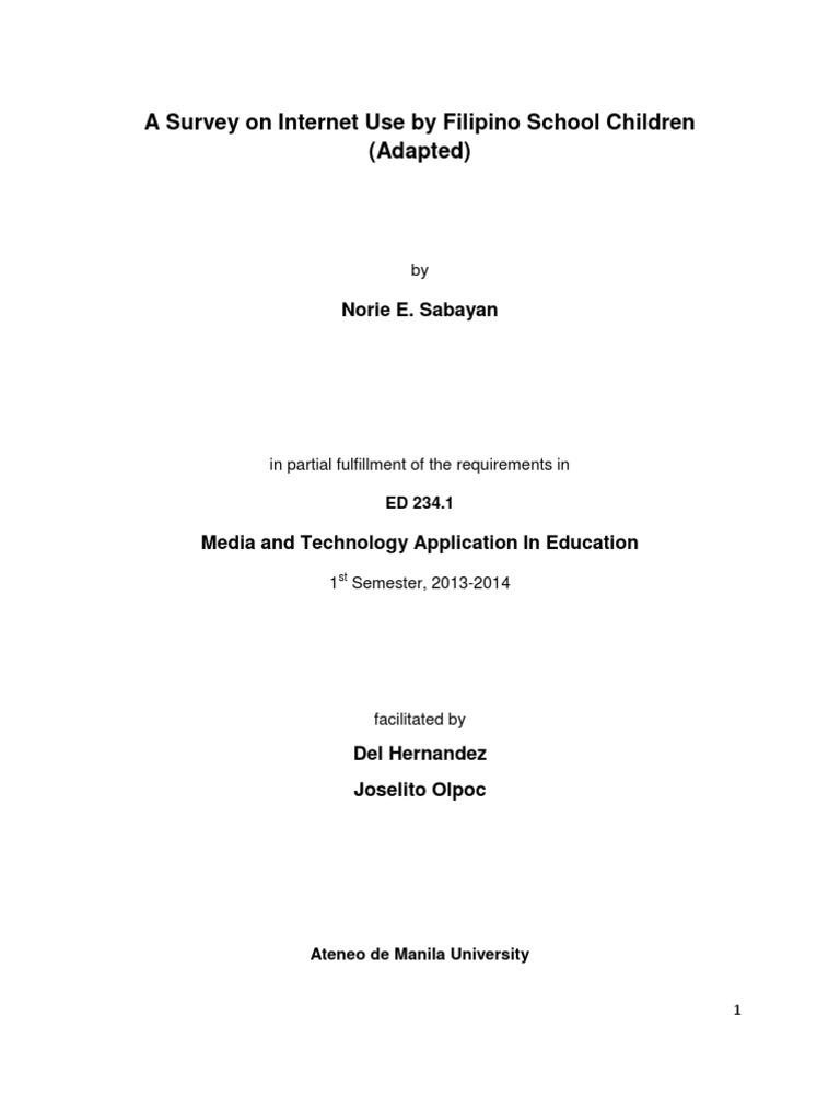 Internet Use Among Filipino Students | PDF | Career & Growth