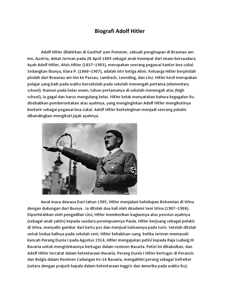 Biografi Adolf Hitler | PDF