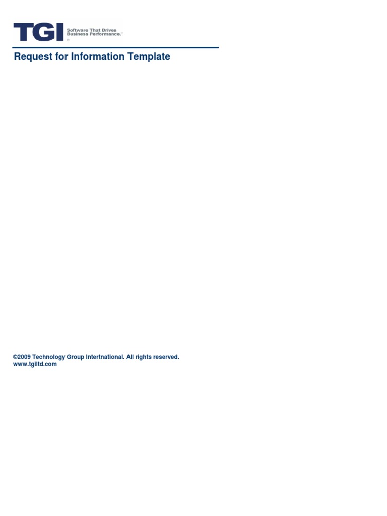 Request For Information Template | Download Free PDF | Point Of Sale ...