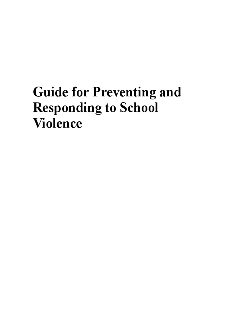 Guide To Preventing and Responding To School Violence | PDF | Juvenile ...