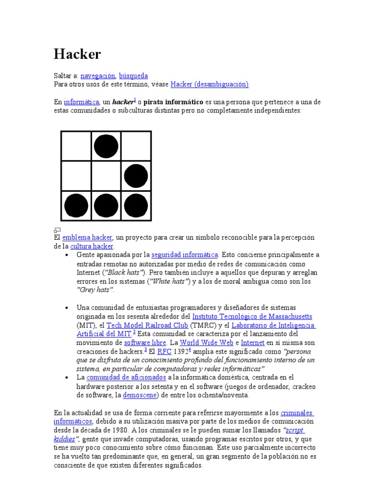 Hacker | PDF | Hacker de seguridad | ciberespacio