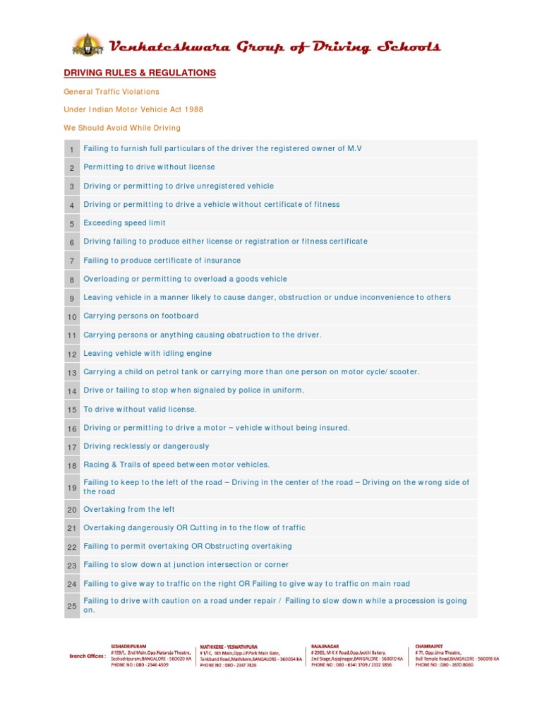 Driving Rules | Download Free PDF | Traffic | Tire
