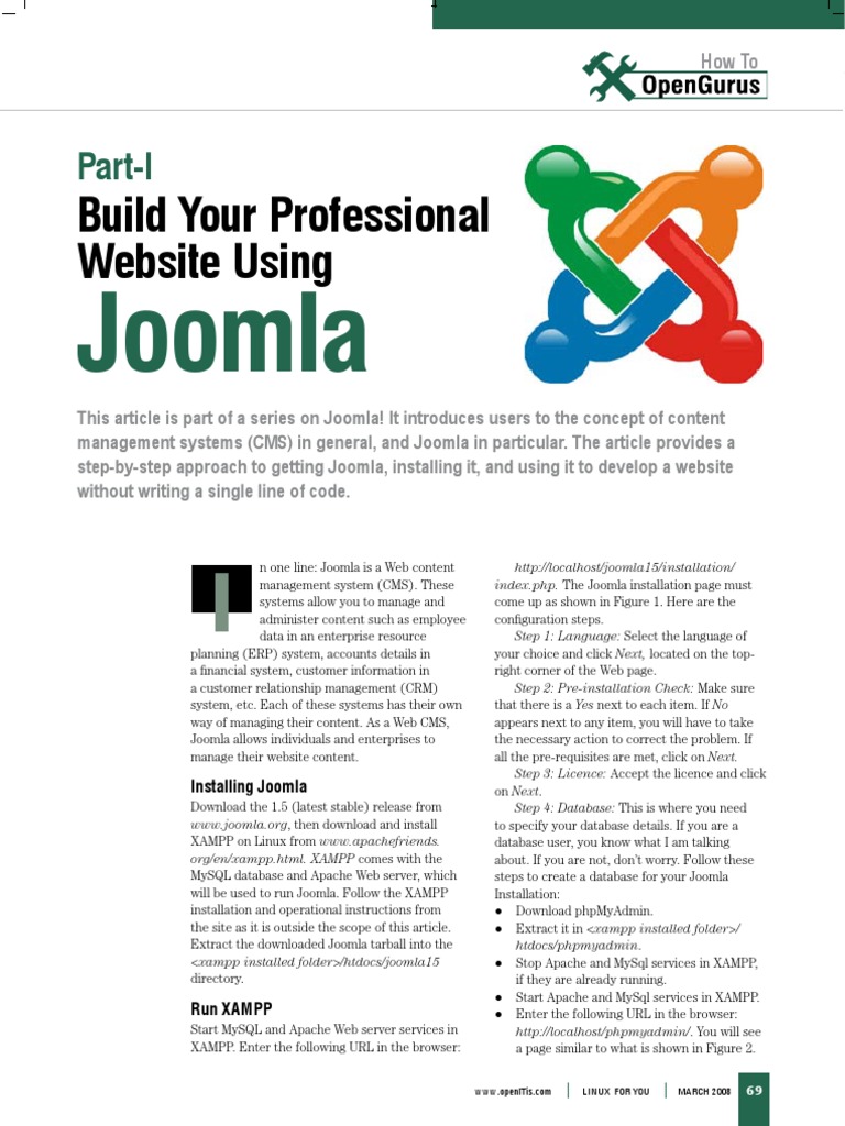 Joomla - Part 1 | PDF | Websites | Joomla