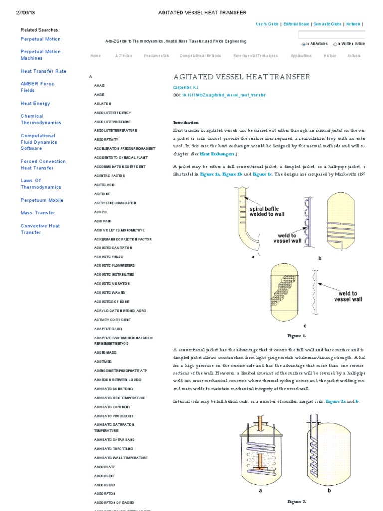 Agitated Vessel Heat Transfer | PDF | Heat Transfer | Viscosity