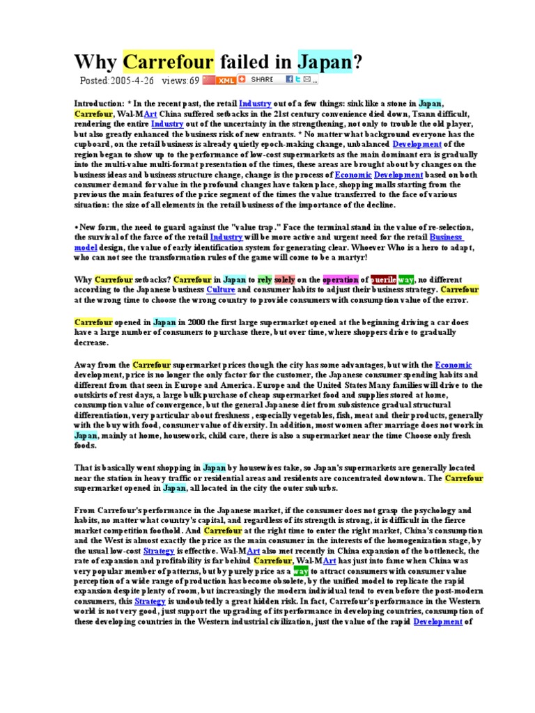 Why Carrefour Failed in Japan | PDF | Supermarket | Retail