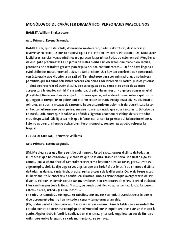 Monólogos Dramáticos Clásicos | PDF | William Shakespeare | Amor