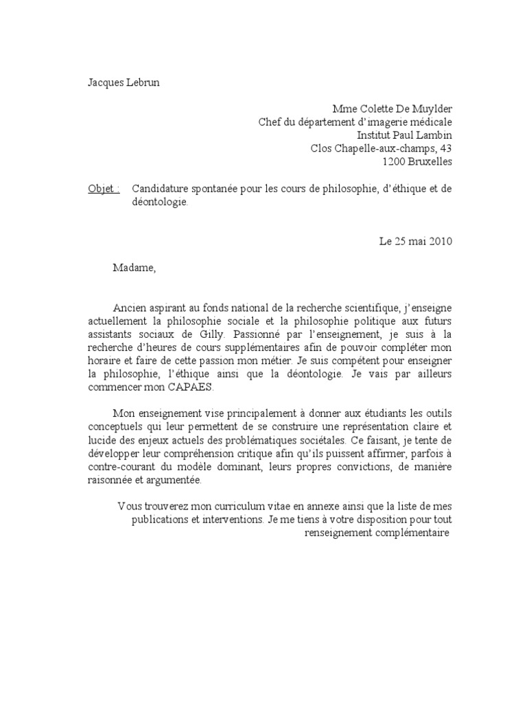 Lettre Type Motiv1 | PDF