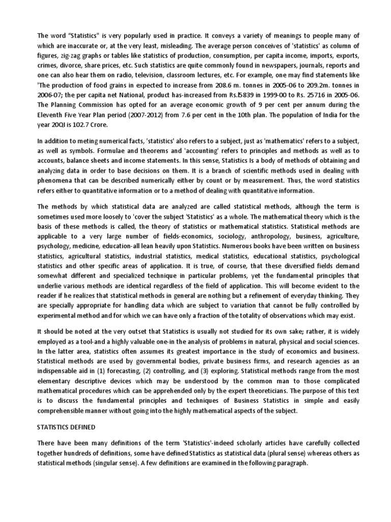 Business Statistics | PDF | Statistics | Economics