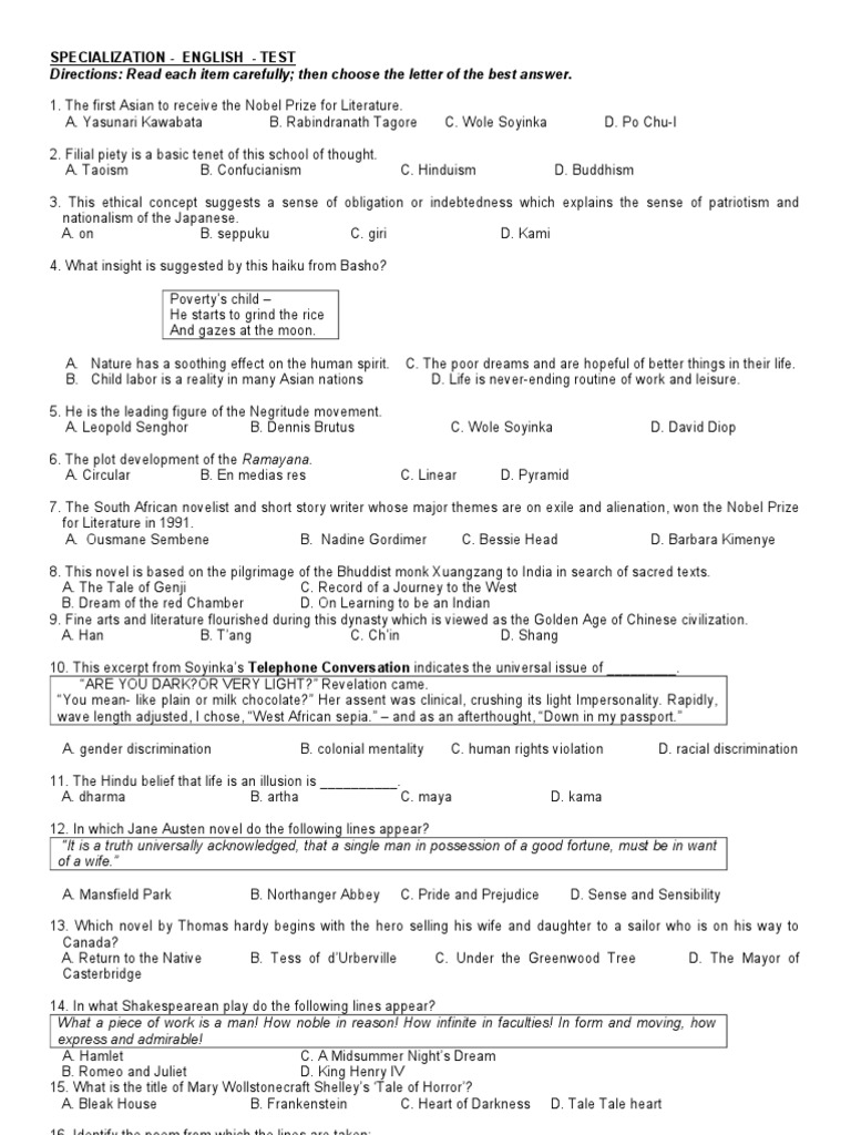 English Major LET Reviewer | PDF | Reading Comprehension | Curriculum