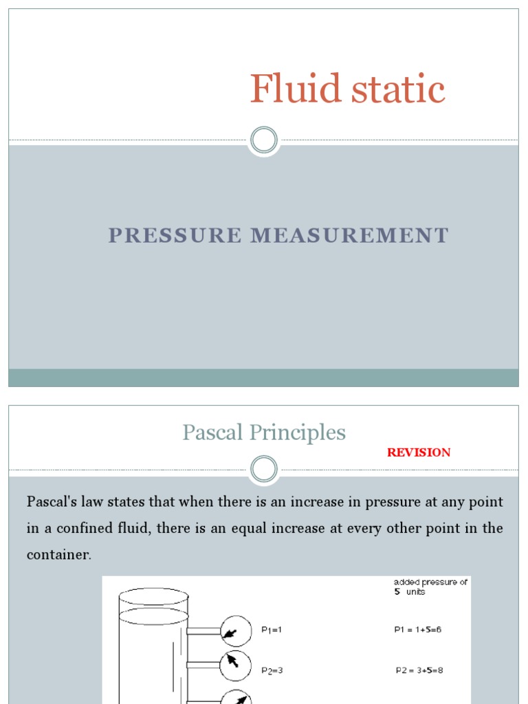 Fluid Static | PDF | Pressure Measurement | Buoyancy