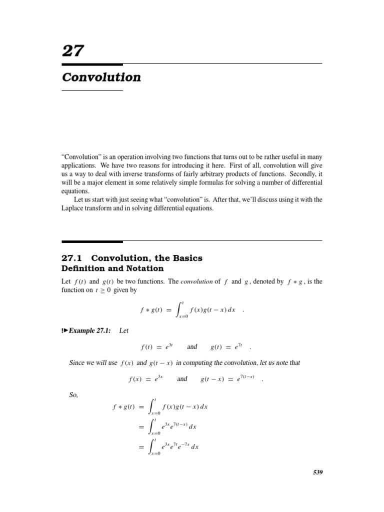 Convolution Theorem | PDF | Convolution | Laplace Transform