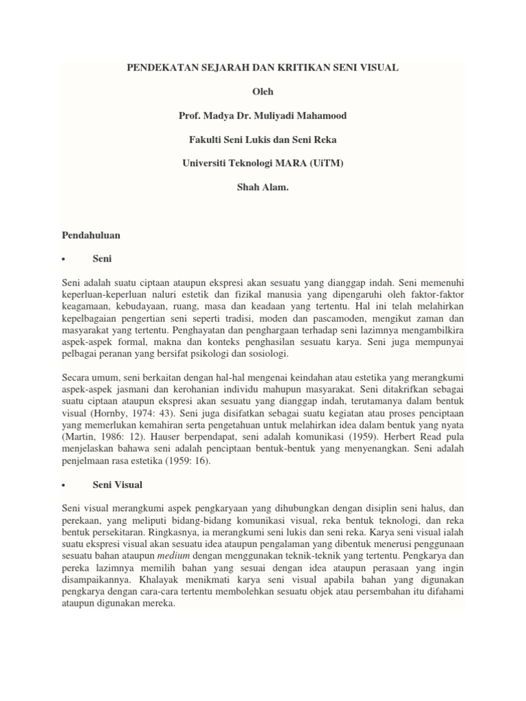 Nota Seni Visual Teori | PDF