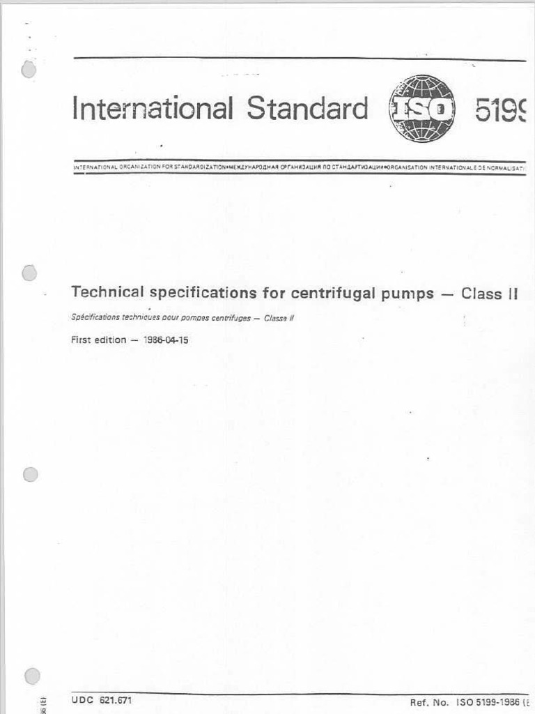 Iso 5199 | PDF | Bearing (Mechanical) | Pump