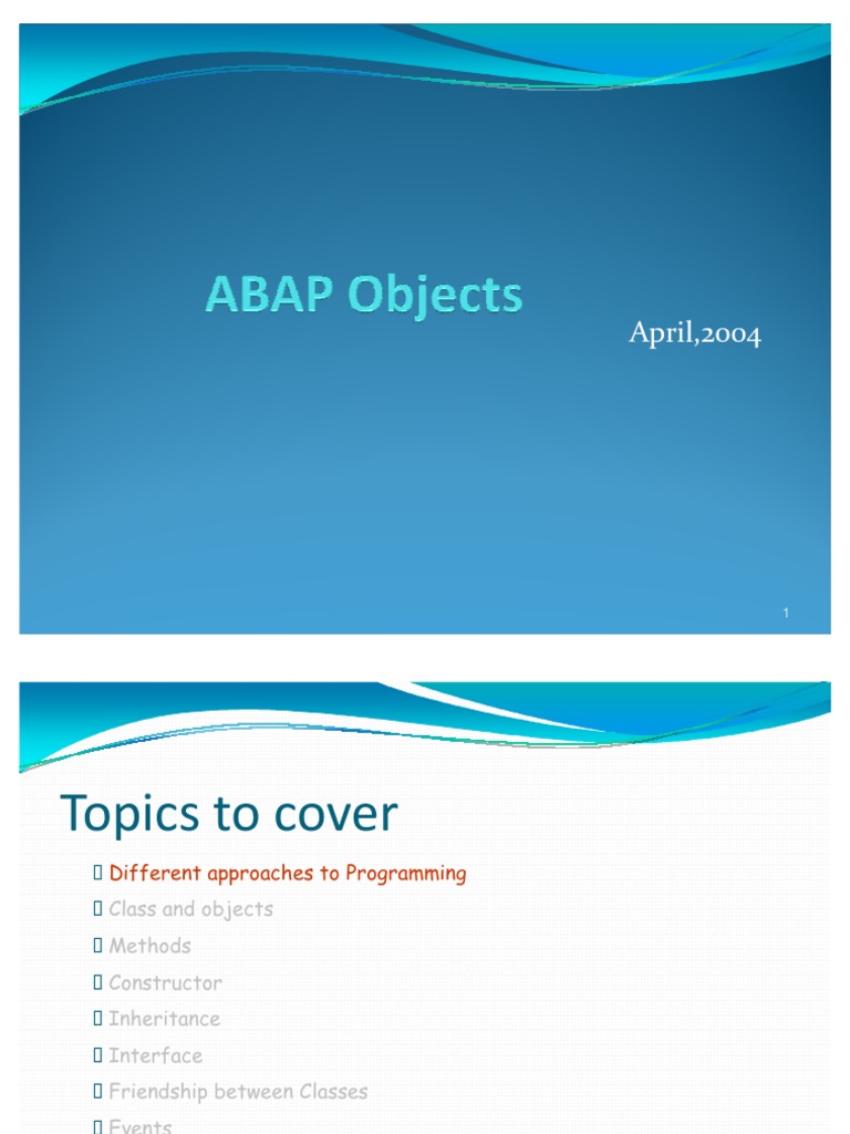 Abap Oops | PDF | Class (Computer Programming) | Inheritance (Object ...
