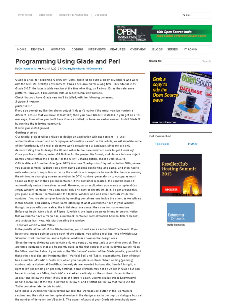 Programming Using Glade and Perl | PDF | Widget (Gui) | Control Flow