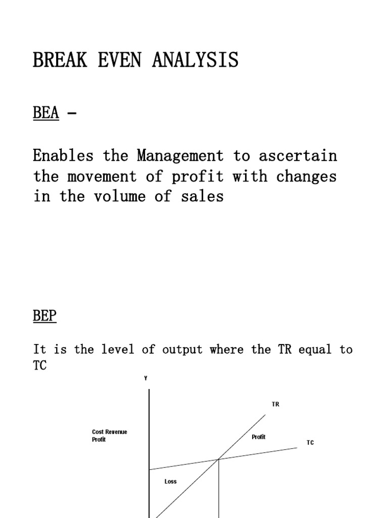 Break Even Analysis Slides | PDF | Market (Economics) | Economic ...