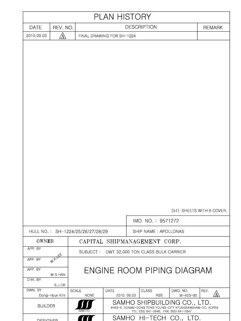 Engine Room Piping Diagram | PDF