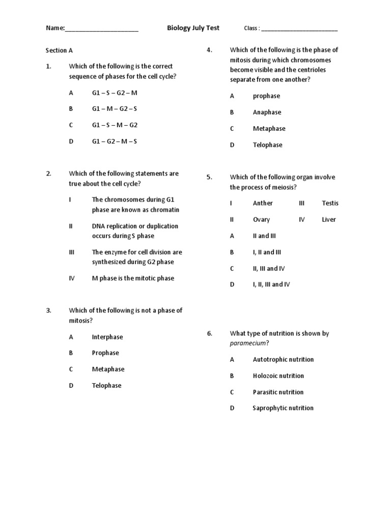 Form 4 | PDF | Mitosis | Cell Cycle