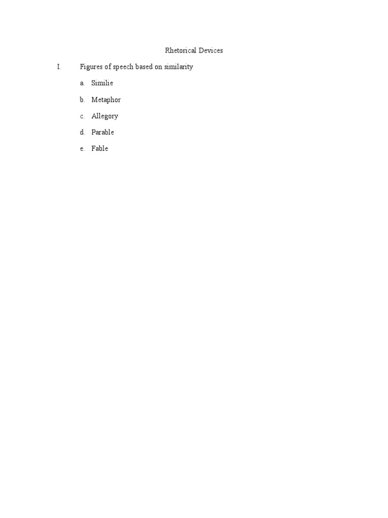 Rhetorical Devices | PDF | Allegory | Parable
