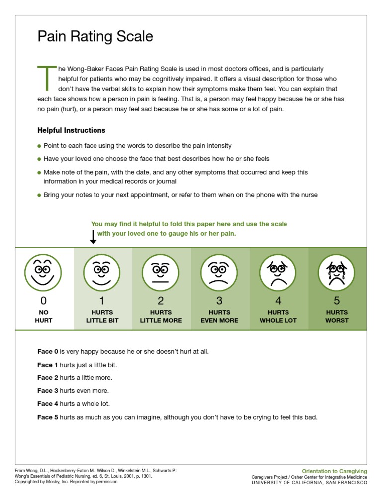 Pain Rating Scale: Helpful Instructions | PDF
