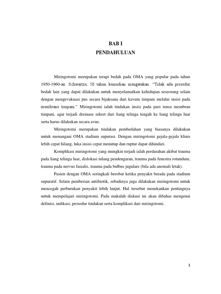 Diskusi Miringotomi | PDF