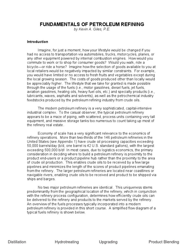 Fundamentals of Petroleum Refining | PDF | Science & Mathematics ...