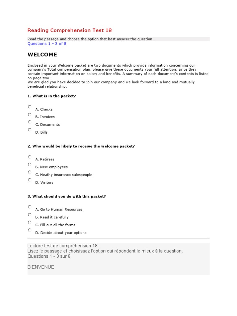Reading Comprehension Test 18 | PDF | Business (Général) | Business