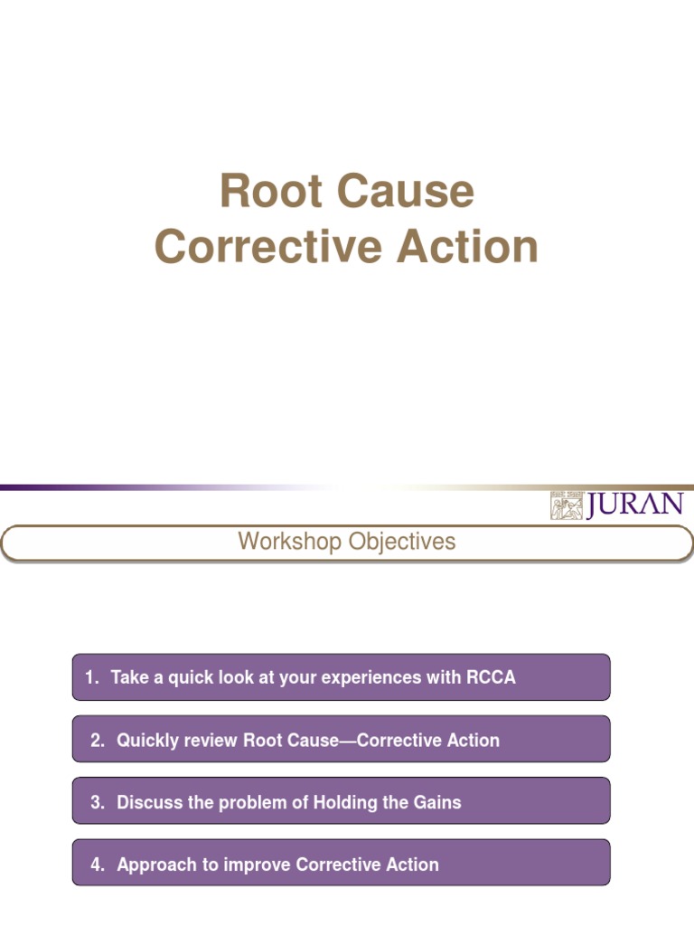 Root Cause Corrective Action | PDF | Production And Manufacturing ...