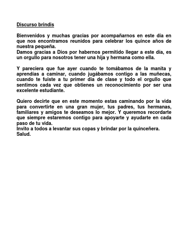 Discurso Brindis | PDF