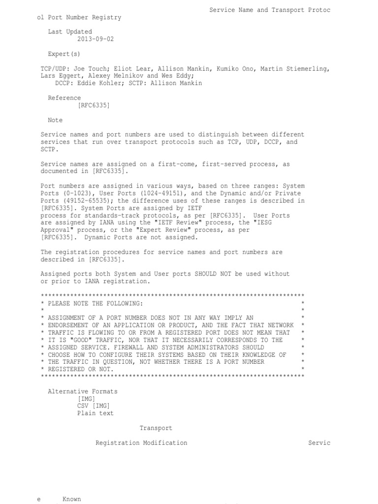 Iana Ports | PDF