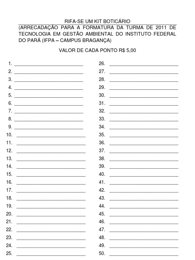 Rifa Um Kit Boticario | PDF