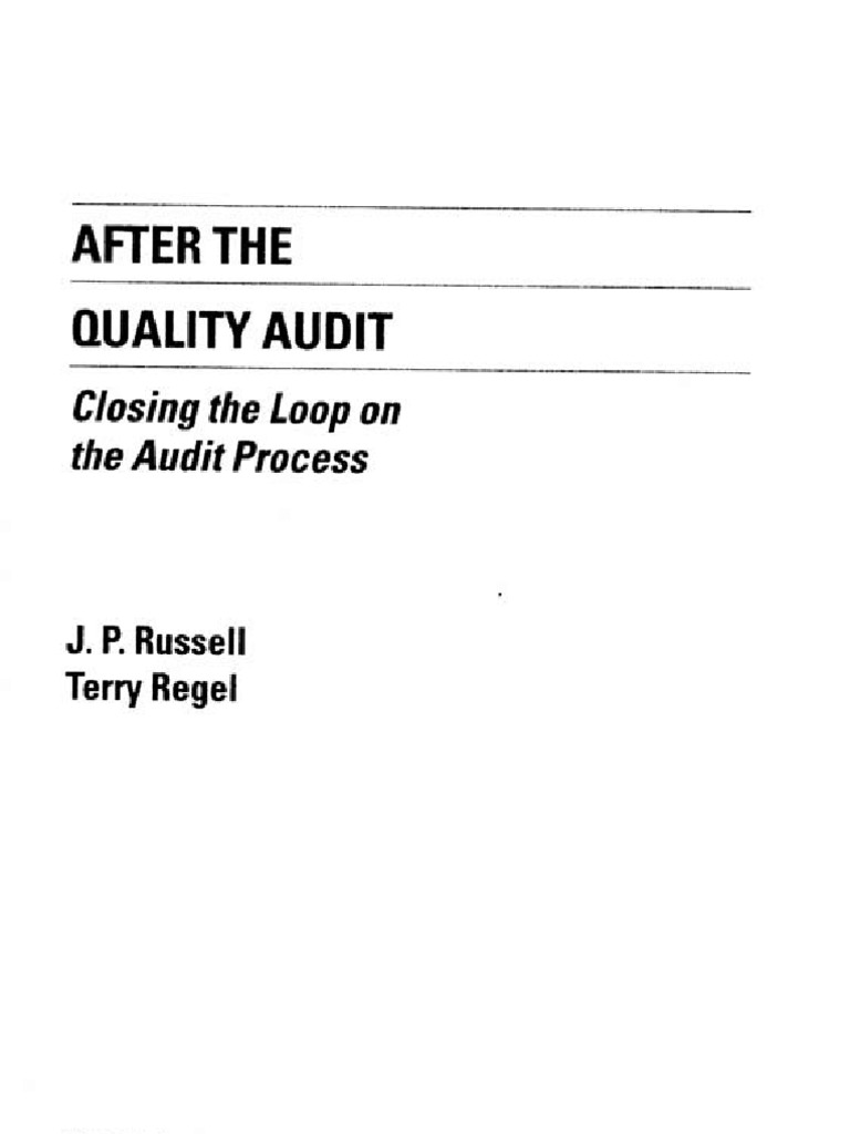 After The Quality Audit PDF | PDF