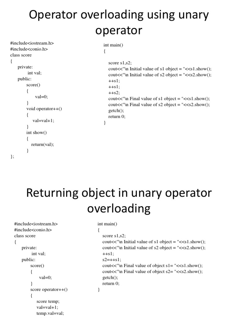 Operator Overloading | PDF | Programming Paradigms | Areas Of Computer Science
