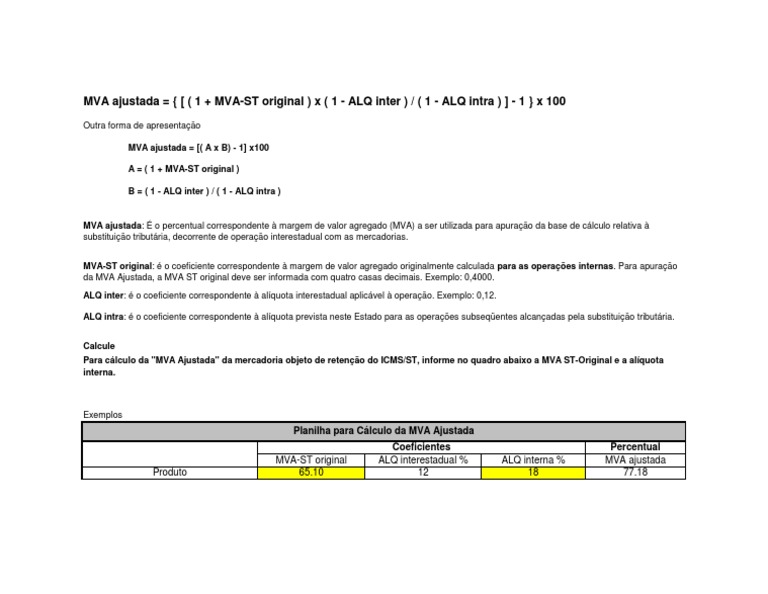 Calculo Mva Ajustado | PDF