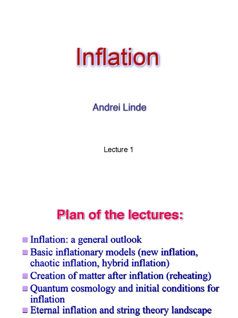 Linde Lectures Munich 1 | Download Free PDF | Inflation (Cosmology ...
