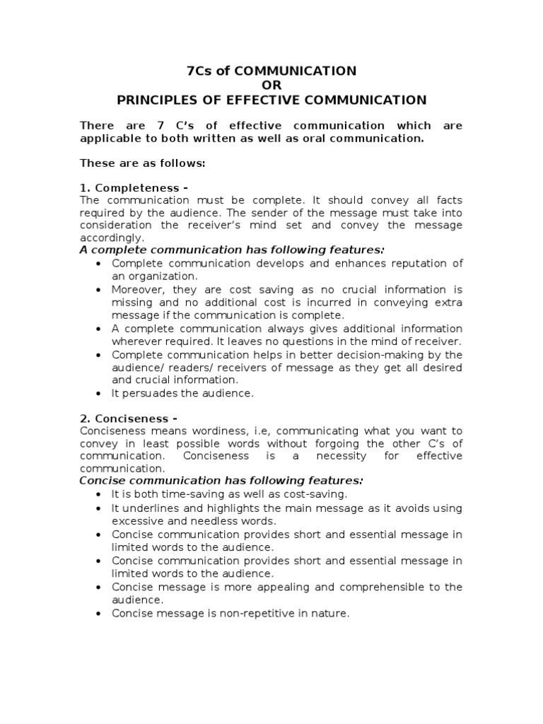 7cs of Communication | PDF