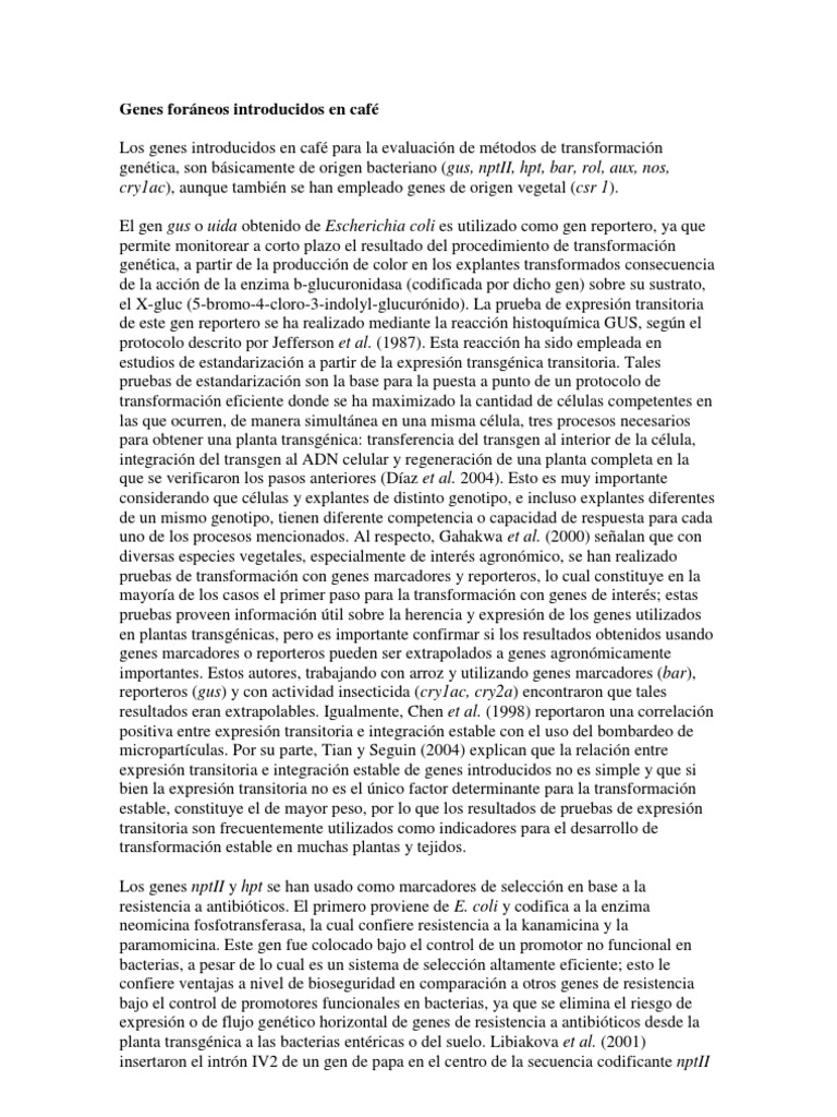 Cafe Transgenico | Descargar gratis PDF | Organismo genéticamente ...