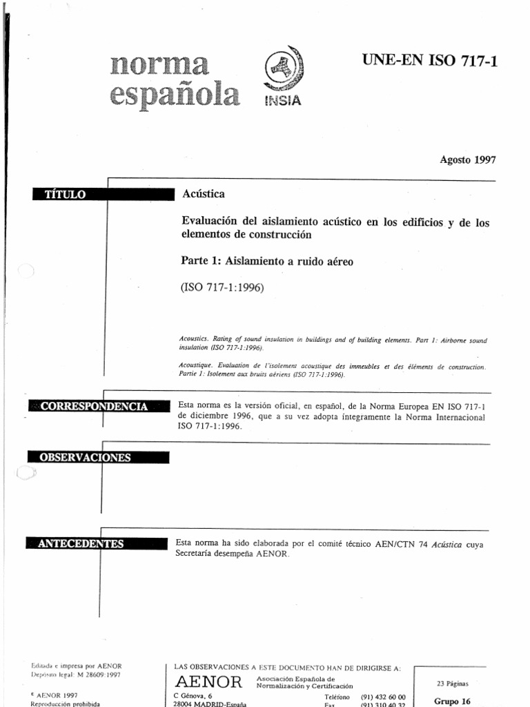 En Iso 717-1 | PDF
