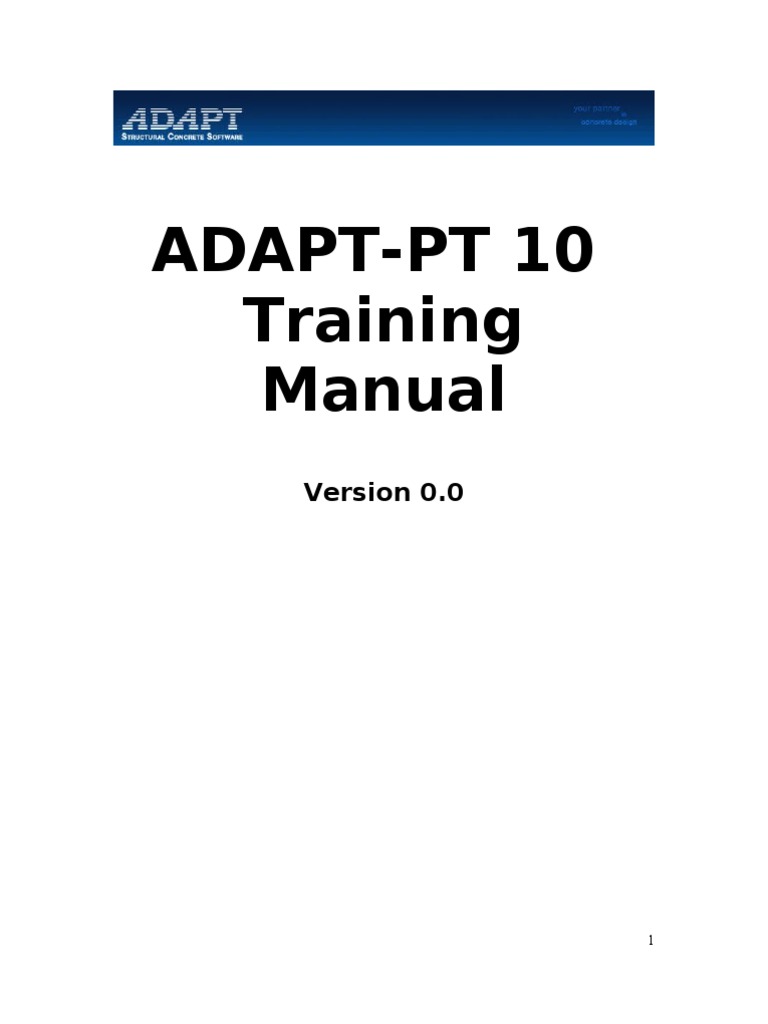 ADAPT PT Training Manual | PDF | Beam (Structure) | Prestressed Concrete