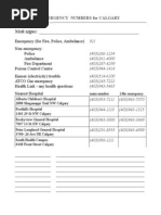 Essential Emergency Contact Numbers | PDF | Safety | Public Safety