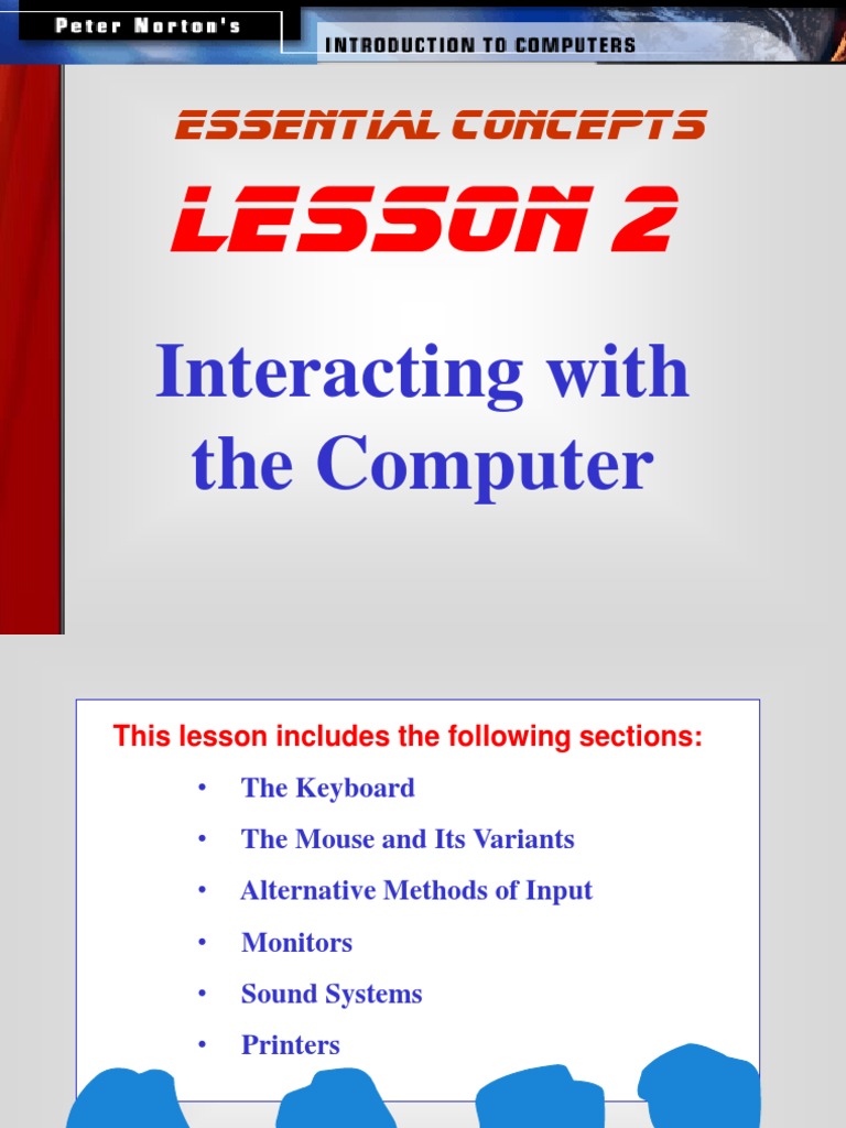 Essential Concepts: Lesson 2 | PDF | Printer (Computing) | Computer Monitor