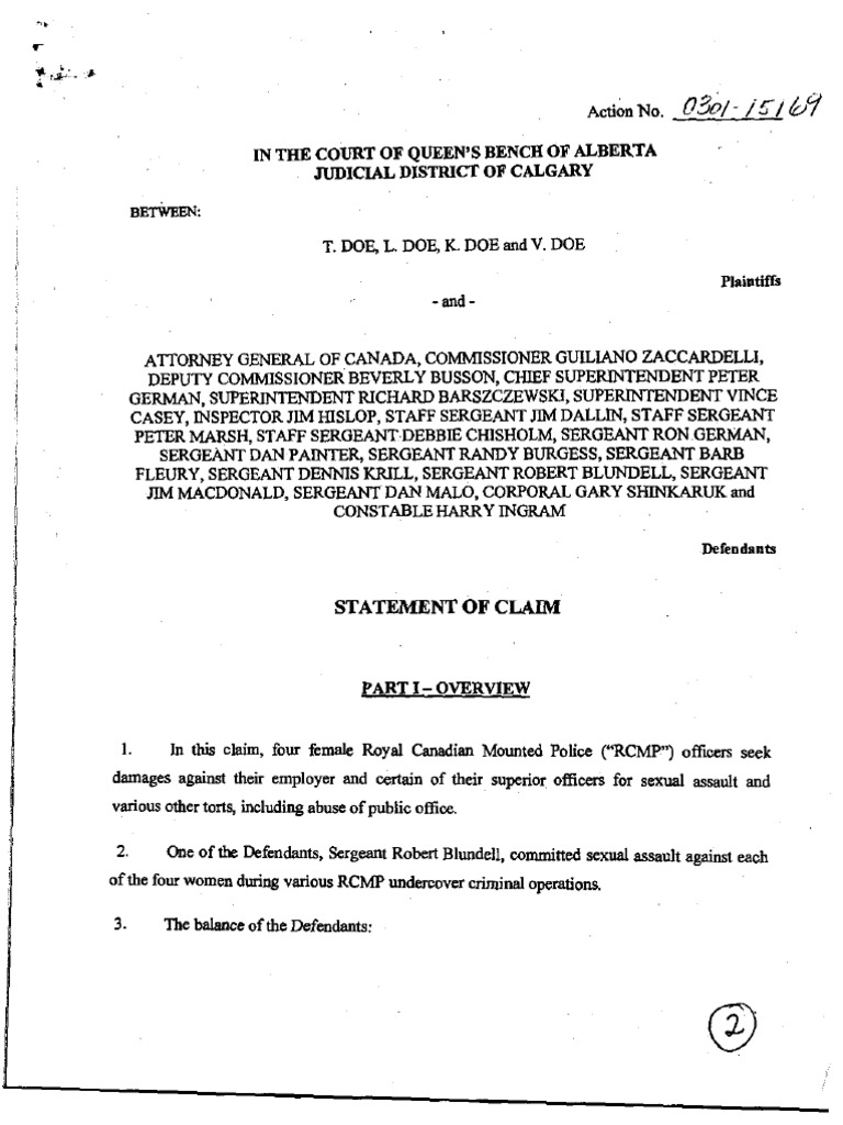 Statement of Claim Part 1 | PDF