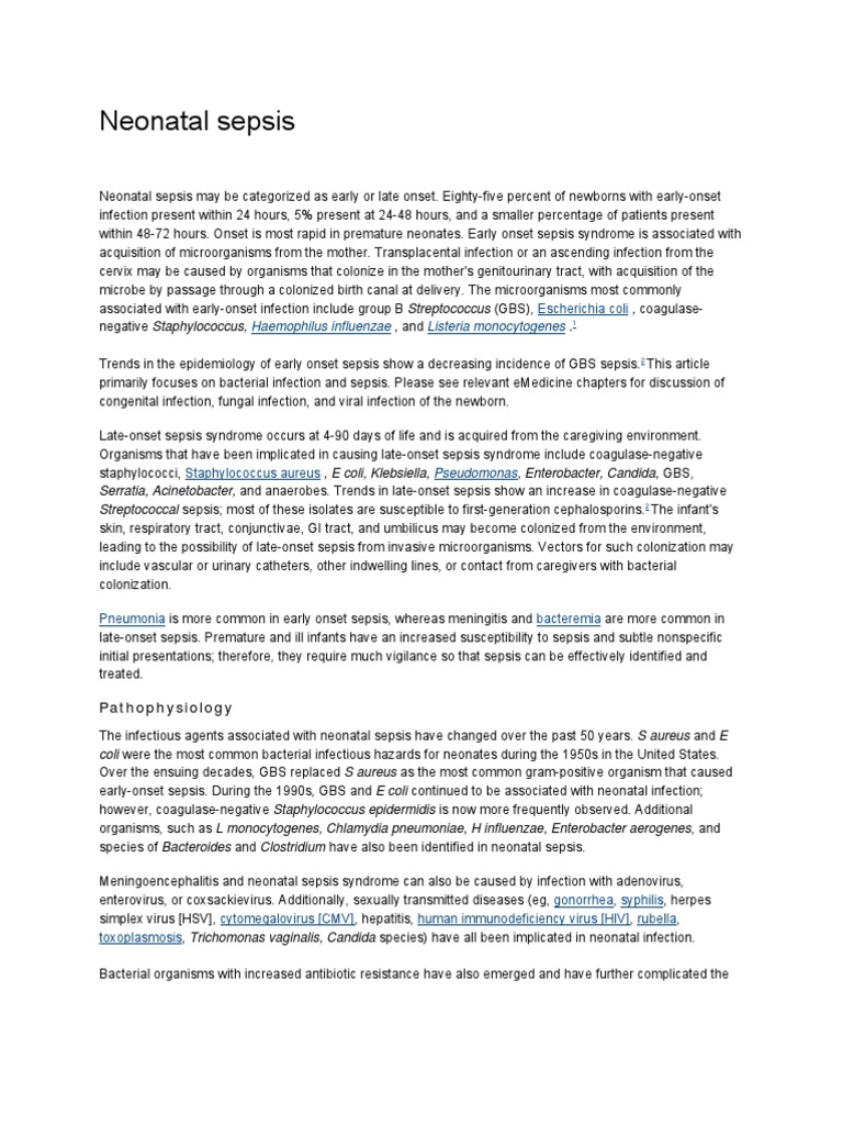 Neonatal Sepsis | PDF | Preterm Birth | Sepsis