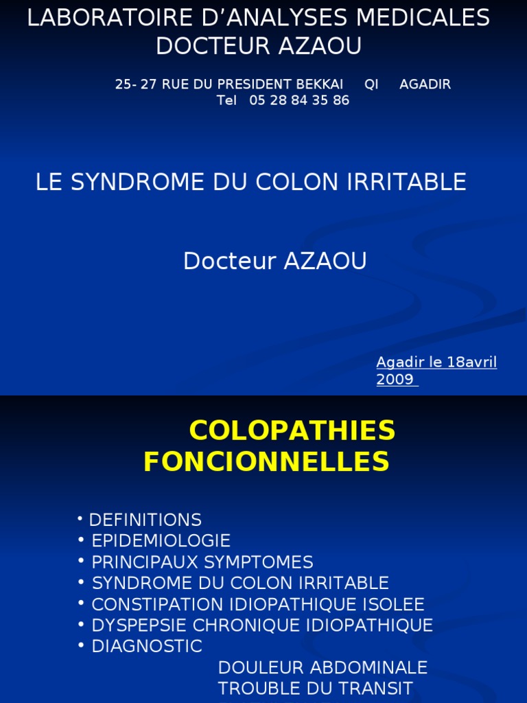 LE SYNDROME DU COLON IRRITABLE | Syndrome de l'intestin irritable ...