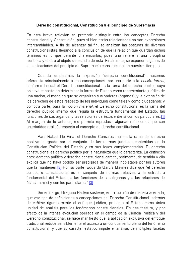 El concepto de Derecho constitucional y su relación con la Constitución ...